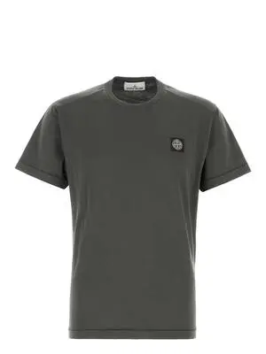 Stone Island Charcoal Cotton T-shirt - Gray