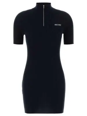 Miu Miu Midnight Cotton Dress - Blue