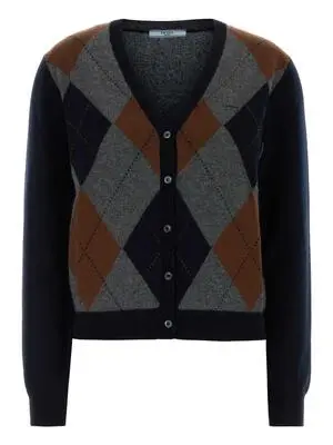 Prada Embroidered Cashmere Cardigan - Multicolor
