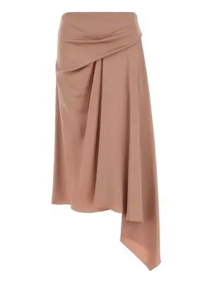 Stella McCartney Draped Satin Midi Skirt - Pink