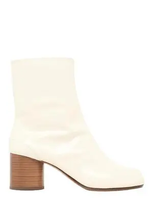 MAISON MARGIELA Tabi Leather Ankle Boots - White