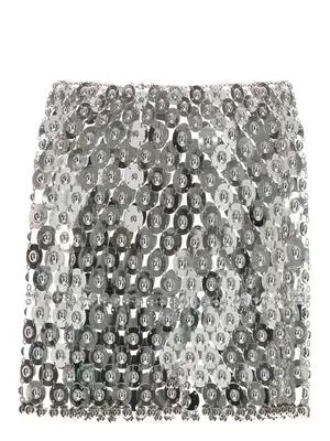 Rabanne Metal Knit Mini Skirt - Silver