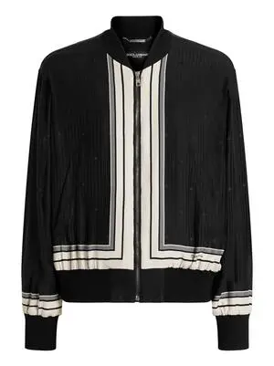 DOLCE & GABBANA Dolce & Gabbana Printed Zip-Up Bomber Jacket