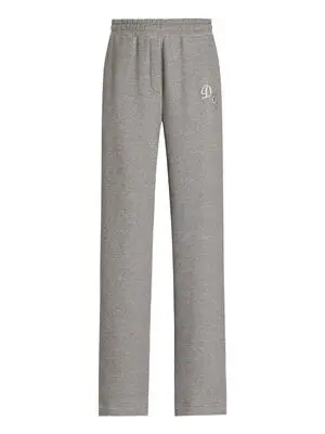 Dolce & Gabbana Fleece Trousers With Patch Embroidery - Grey
