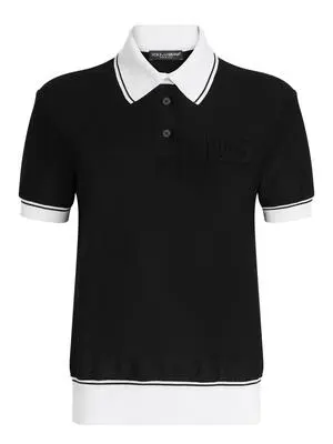 Dolce & Gabbana Piqué Polo Shirt With Embroidery - Black