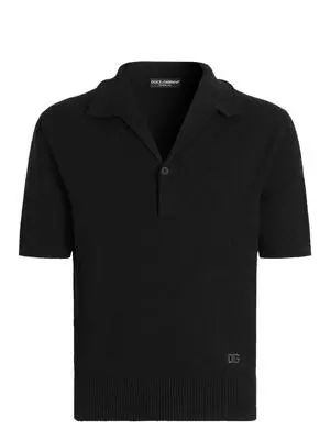 Dolce & Gabbana Cotton Blend Polo Shirt - Black