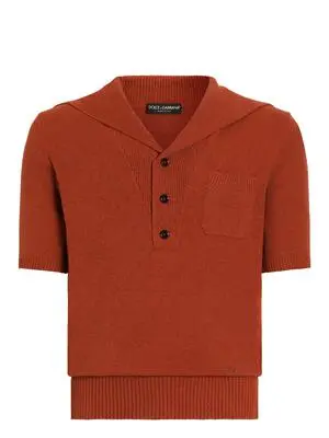 Dolce & Gabbana Smooth Knit Polo Shirt - Red