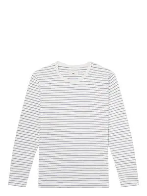 Folk Striped Cotton T-shirt - Ecru