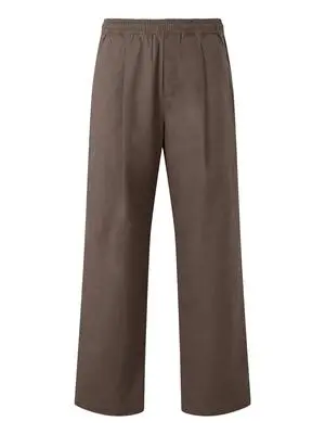 Folk Straight-leg Pleated Cotton-blend Ripstop Trousers - Brown