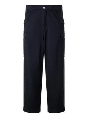A.PRESSE Cotton Twill Cargo Trousers - Blue