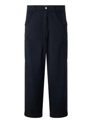 A.PRESSE A.PRESSE Cotton Twill Cargo Trousers Navy