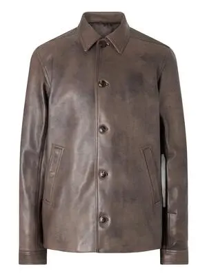 Rick Owens Brad Leather Jacket - Brown