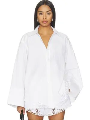 ROTATE BY BIRGER CHRISTENSEN Oversized Shirt - Bright White