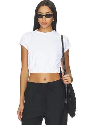 Susana Monaco Short Sleeve Gathered Cropped Top - Sugar