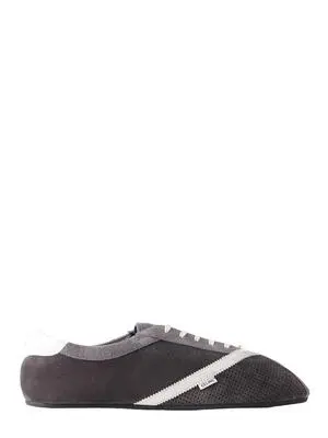 Celine Logo-detailed Suede Sneakers - Gray