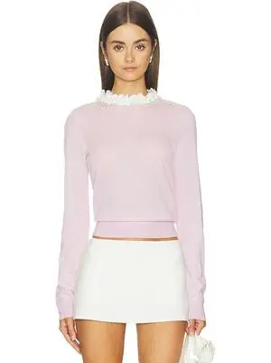 SELF-PORTRAIT Floral Embellished Knit Jumper - Pink