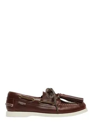 Max Mara X Sebago Leather Slip-on Loafers - Brown