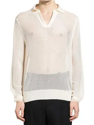 TOM FORD Semi-sheer V-neck Long-sleeve Sweater - White