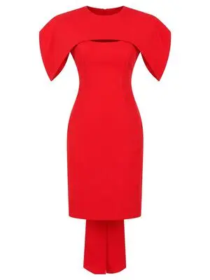 FREAK VAULT Freak Vault Scarlet Cape Dress With Cascading Sash