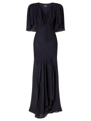 VIVIENNE WESTWOOD Priscilla Modal, Silk And Wool-blend Jacquard Muslin Gown - Black