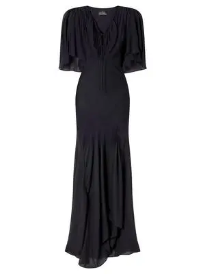 VIVIENNE WESTWOOD Priscilla Modal, Silk, And Wool-blend Jacquard Muslin Gown - Black