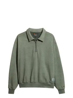 Alpha Industries Quarter Zip Sweatshirt - Deep Forest