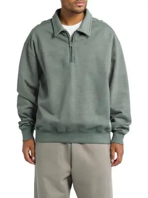 Alpha Industries Quarter Zip Sweatshirt - Deep Forest