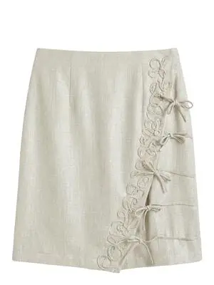 TAARACH & AMPERSAND Mini Skirt With Knot Detailing - Silver