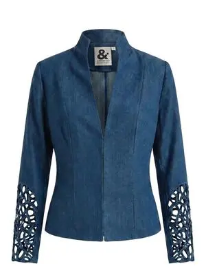 TAARACH & AMPERSAND Threadline Cocoon Jacket - Blue