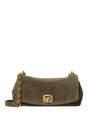 Michael Kors Bryant Small Suede Convertible Shoulder Bag - Green