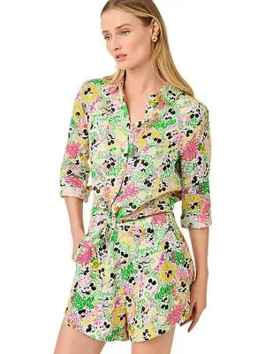 Lilly Pulitzer® Sea View Linen Button Down Shirt - Multi Throwback Disney