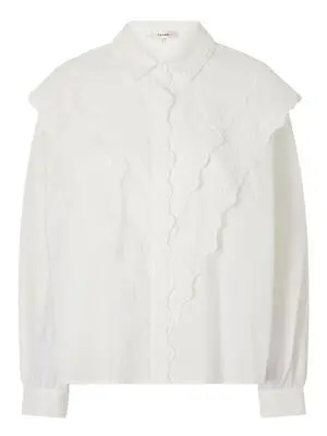 FRAME Equestrian Cotton-poplin Shirt With Embroidered Detailing - White