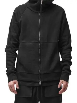 THOM KROM Casual Hooded Zip-up Jacket - Black