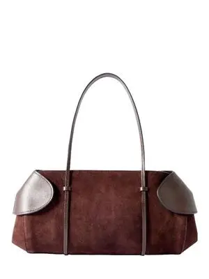 NEOUS East To West Suede And Leather Shoulder Bag - Red