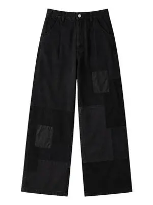 Comme Des Garçons Panelled Wide-leg Trousers - Black