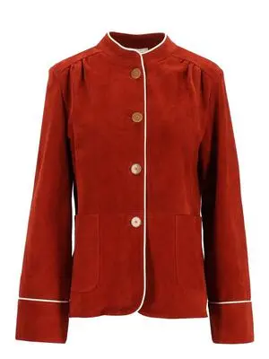 FORTE_FORTE Forte_forte Suede Band Collar Jacket