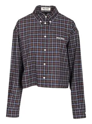 MIU MIU Miu Miu Tartan Check Cotton Shirt