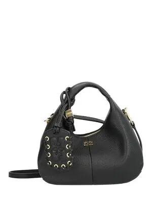 GANNI Mini Shoulder Bag With Grained Finish - Black