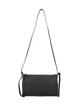 Bottega Veneta Medium Braided Leather Pouch - Black
