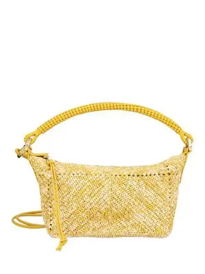 Loewe Cala Mini Bag In Mélange Raffia - Yellow