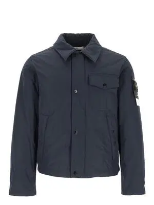 Stone Island Down-padded Matte Polyester And Nylon Micro Reps Coach Jacket - Blue