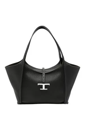 TOD'S T Timeless Small Leather Shopping Bag - Black