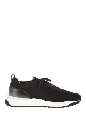 SANTONI Santoni Textile And Leather Trainers With Raised Sole