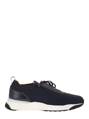 Santoni Textile And Leather Trainers With Raised Sole - Multicolor
