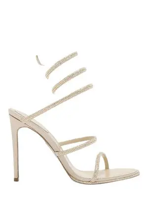 RENE CAOVILLA RENE CAOVILLA Cleo 105 Stiletto Sandals With Crystal Serpent Detail