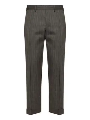 DRIES VAN NOTEN DRIES VAN NOTEN Cement Chevron Wool Philip Tailored Trousers