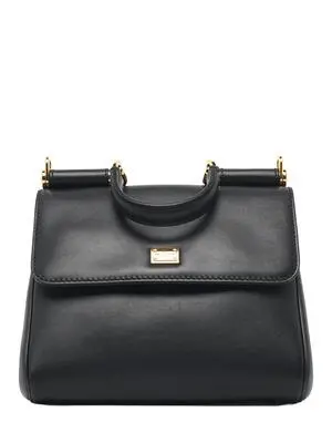 Dolce & Gabbana Small 'my Sicily' Leather Bag - Black