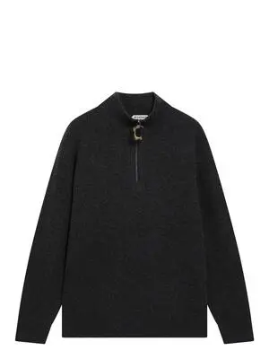 JW Anderson J.W. Anderson Ribbed Half-Zip Wool Blend Sweater Gray