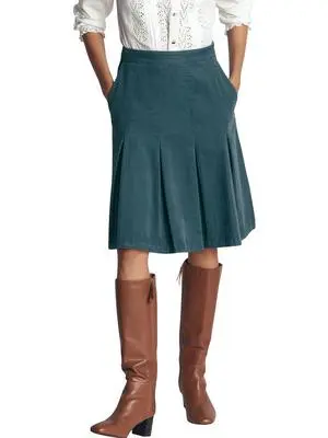 Boden Flippy Corduroy Pleated Mini Skirt - Storm Blue