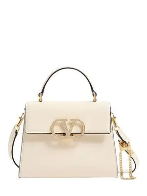Valentino Garavani Small Leather Top Handle Bag - Light Ivory